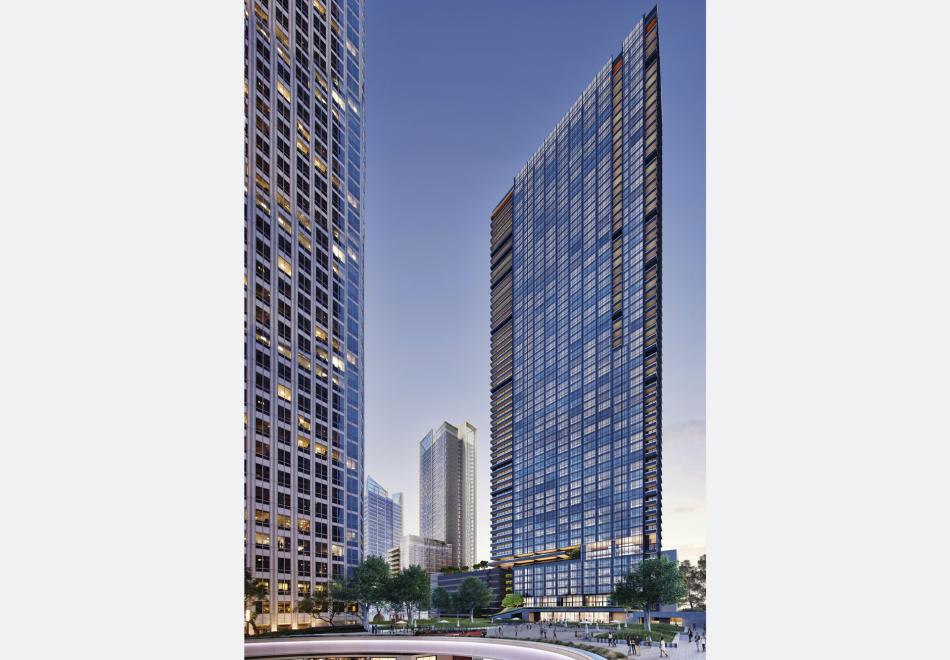 New apartment tower rises next to DTLA's Figat7th mall | Urbanize LA